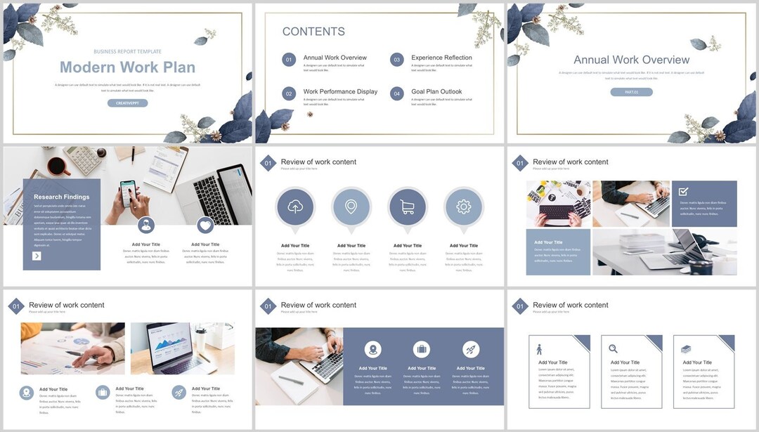 Minimal Clean Work Plan Powerpoint Template - Etsy