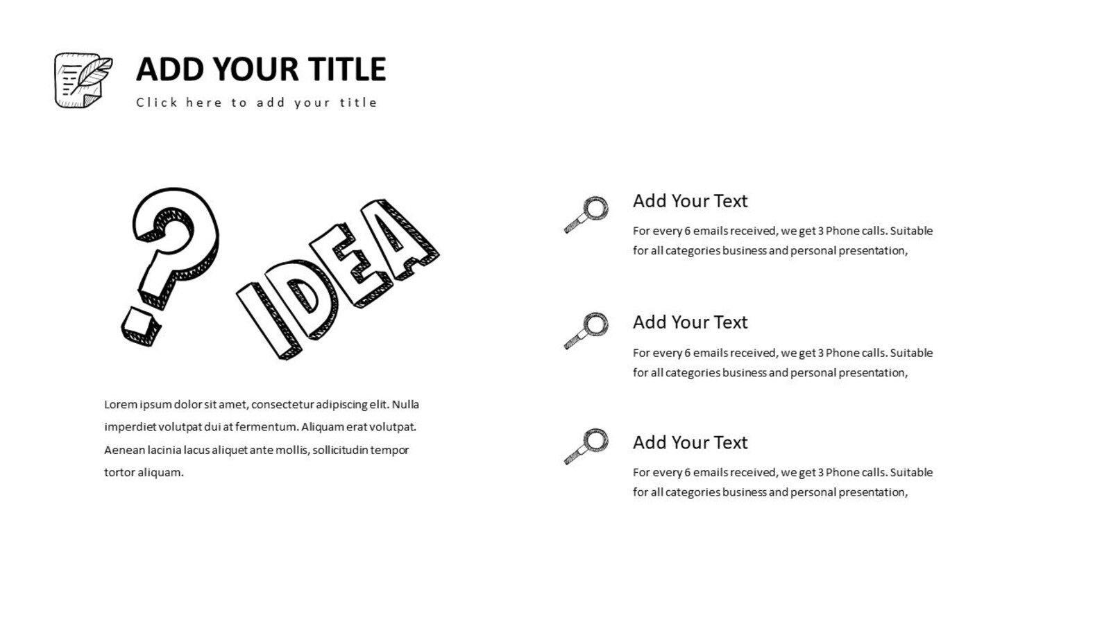 Minimal Hand Drawn Powerpoint Presentation Template - Etsy