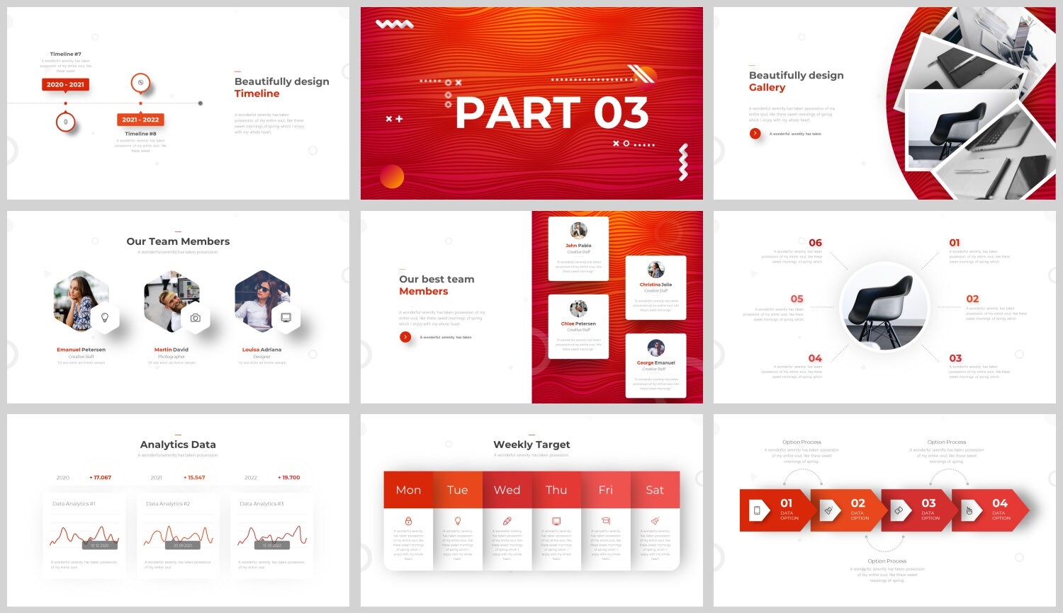 Modern Red Clean Business Powerpoint Template - Etsy