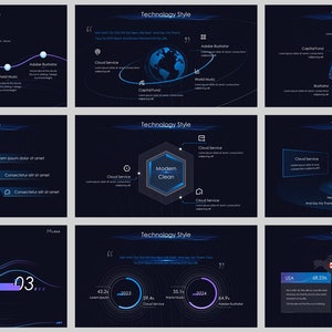 Modern Clean Science and Technology Business Powerpoint Template - Etsy