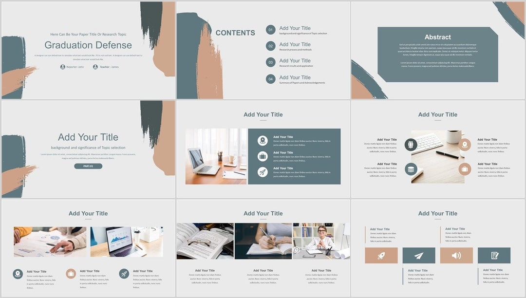 Clean Graduation Defense Powerpoint Template - Etsy