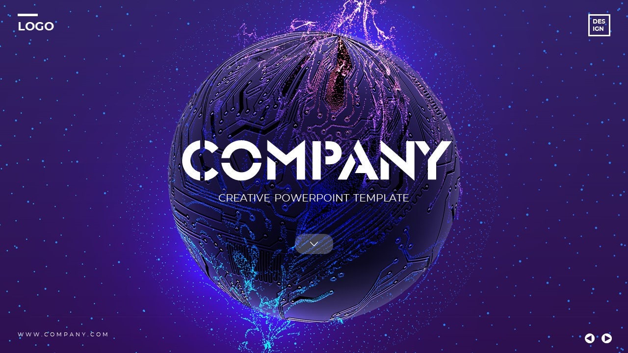 Blue Purple Technology Particle Internet Business Powerpoint Template ...