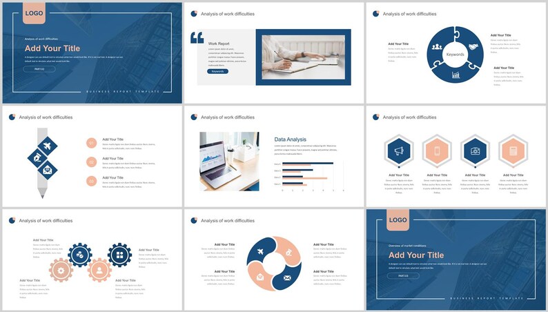 Modern Clean Business Report Powerpoint Template - Etsy