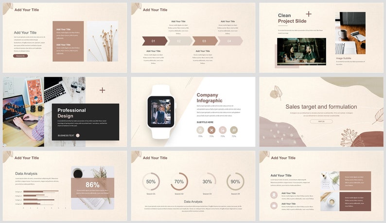 Elegant Apricot Business Plan Powerpoint Template - Etsy