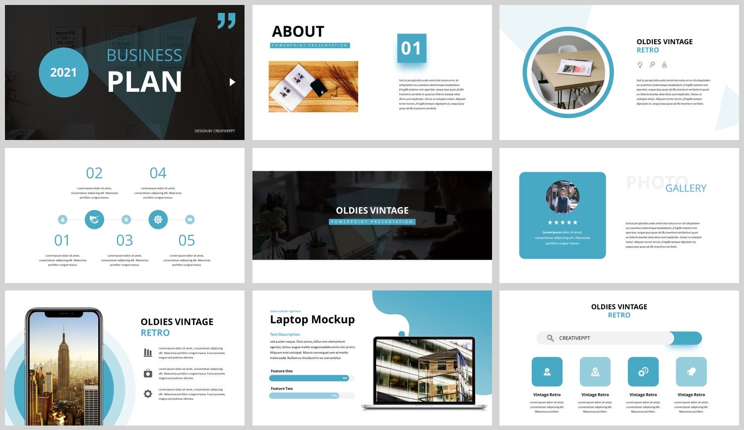 Minimal Business Powerpoint Template - Etsy