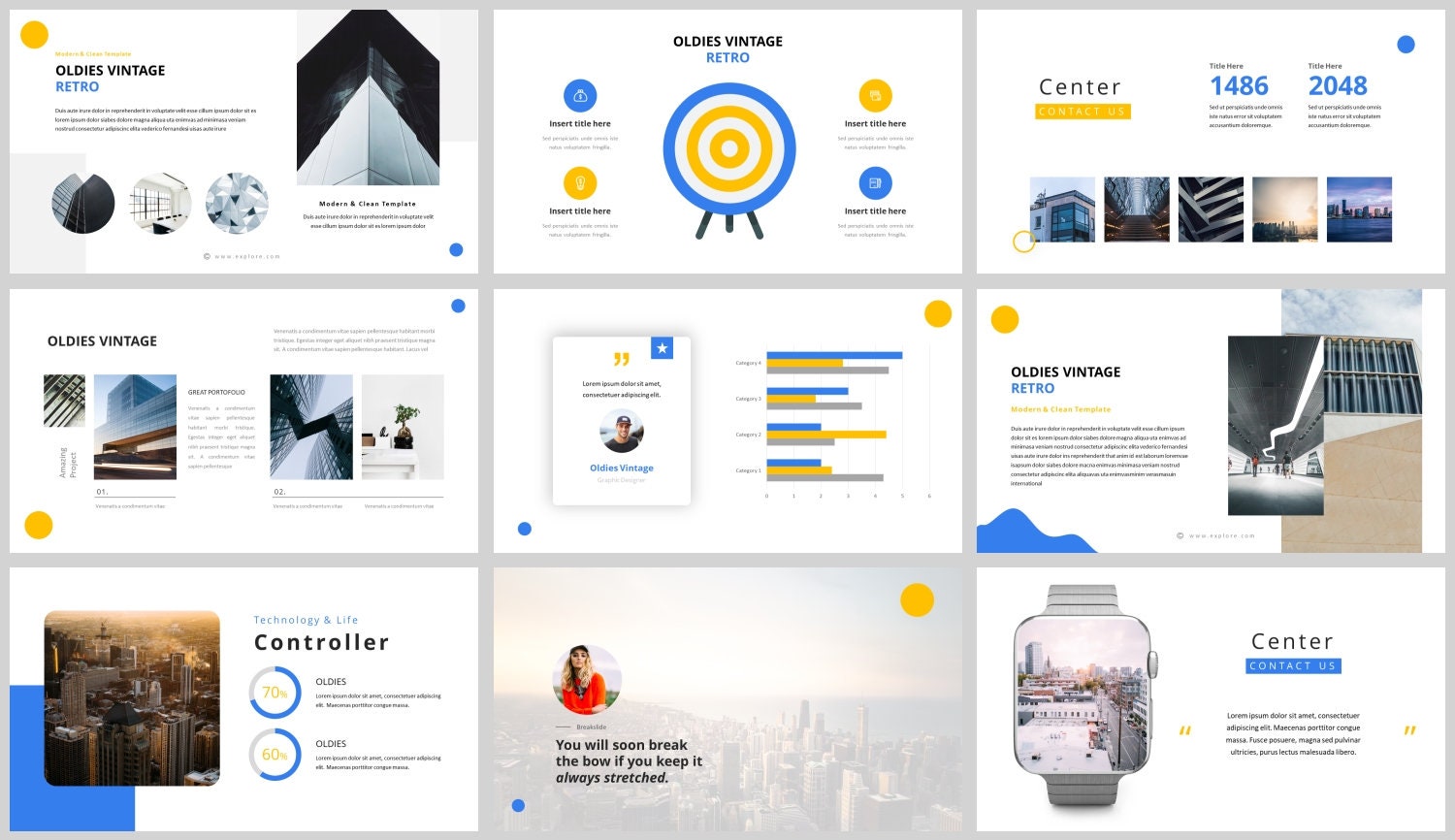 Minimal Business Powerpoint Template - Etsy