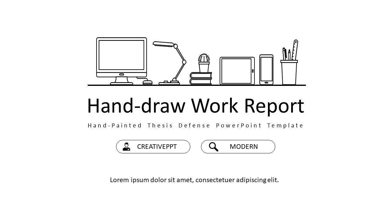 Minimal Hand Drawn Powerpoint Presentation Template - Etsy