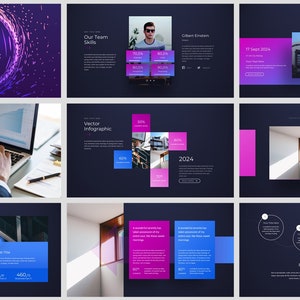 Blue Purple Technology Particle Internet Business Powerpoint Template ...