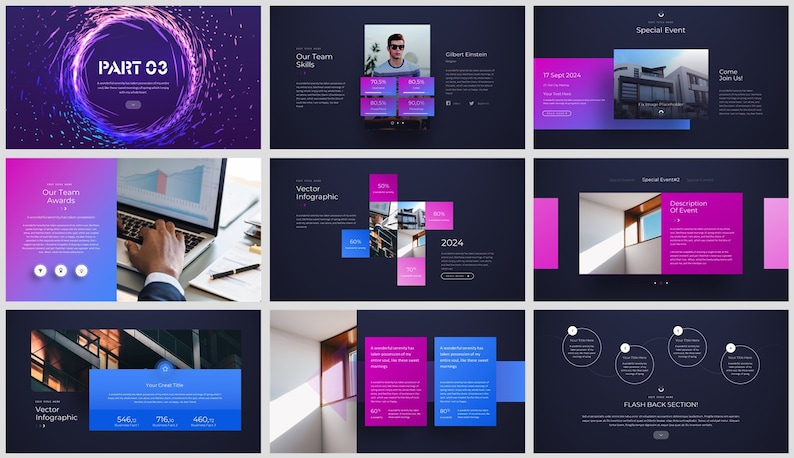 Blue Purple Technology Particle Internet Business Powerpoint Template ...