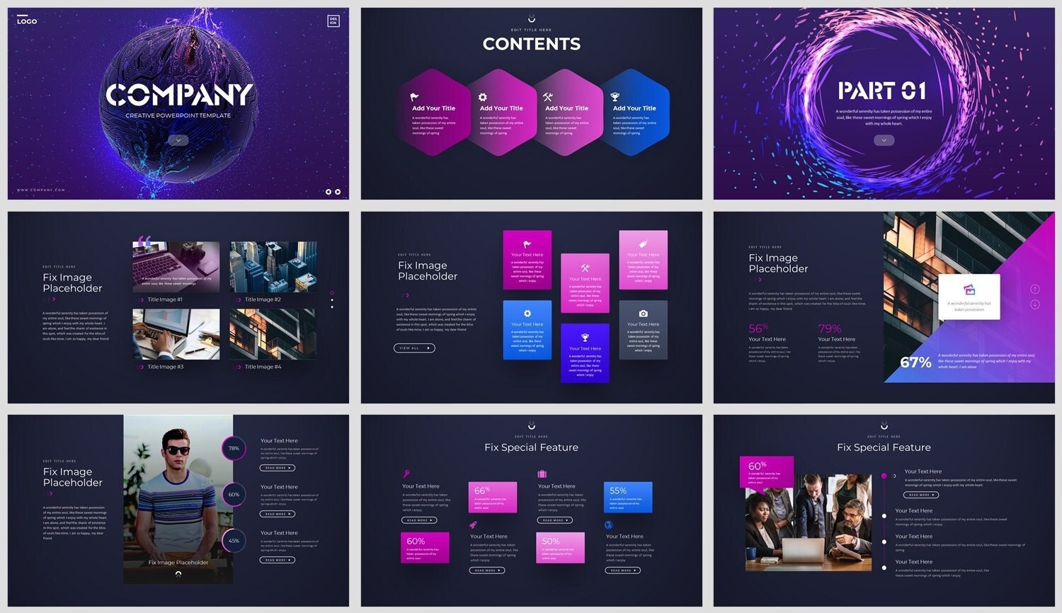 Blue Purple Technology Particle Internet Business Powerpoint Template ...