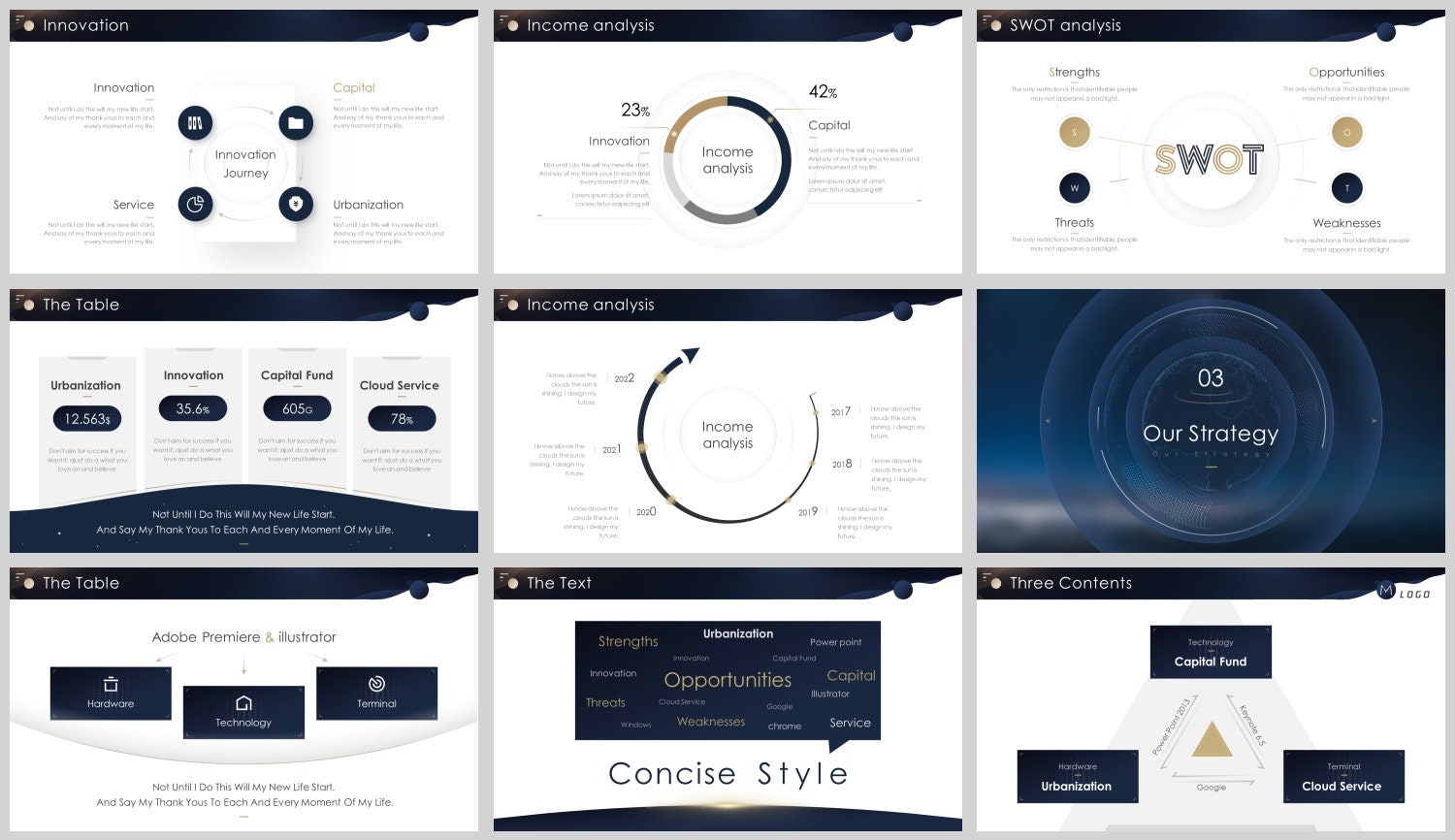 Modern Clean Business Powerpoint Template - Etsy
