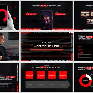 Modern Red Fahsion Clean Business Powerpoint Template - Etsy