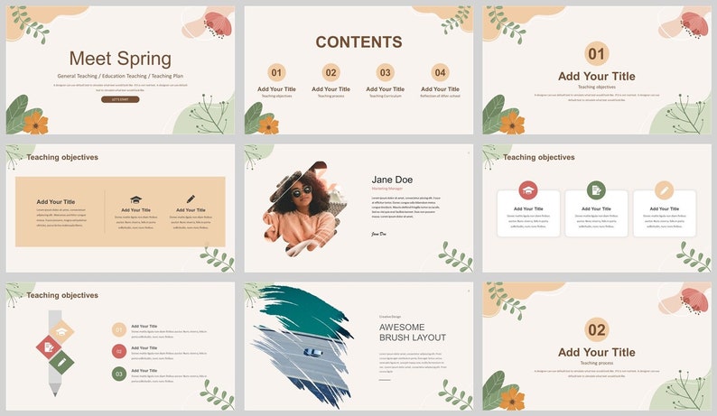 Minimal Clean Teaching Report Powerpoint Template - Etsy