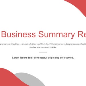 Minimal Clean Red Work Summary Report Powerpoint Template - Etsy