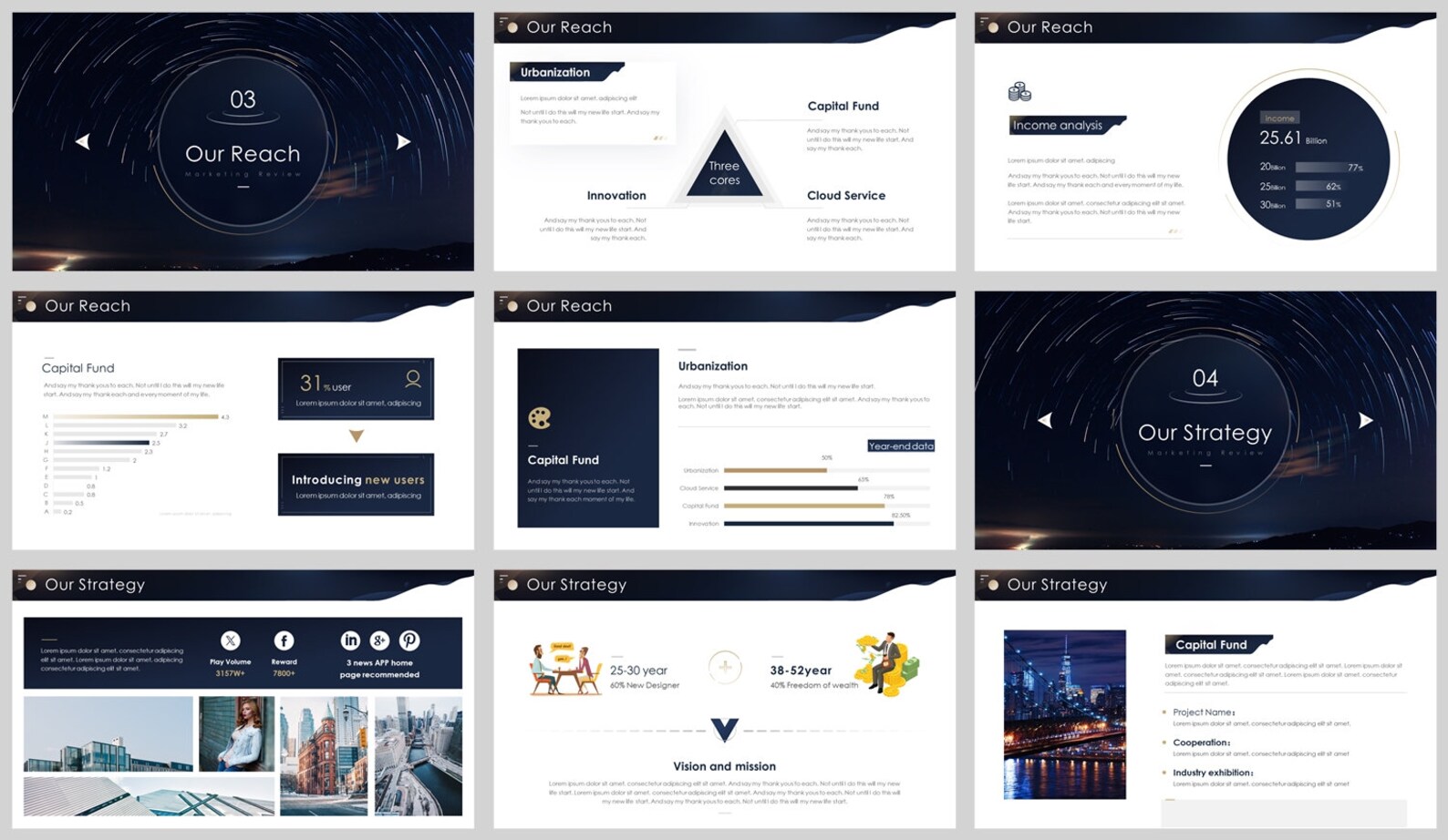 Black Golden Modern Business Report Powerpoint Template - Etsy