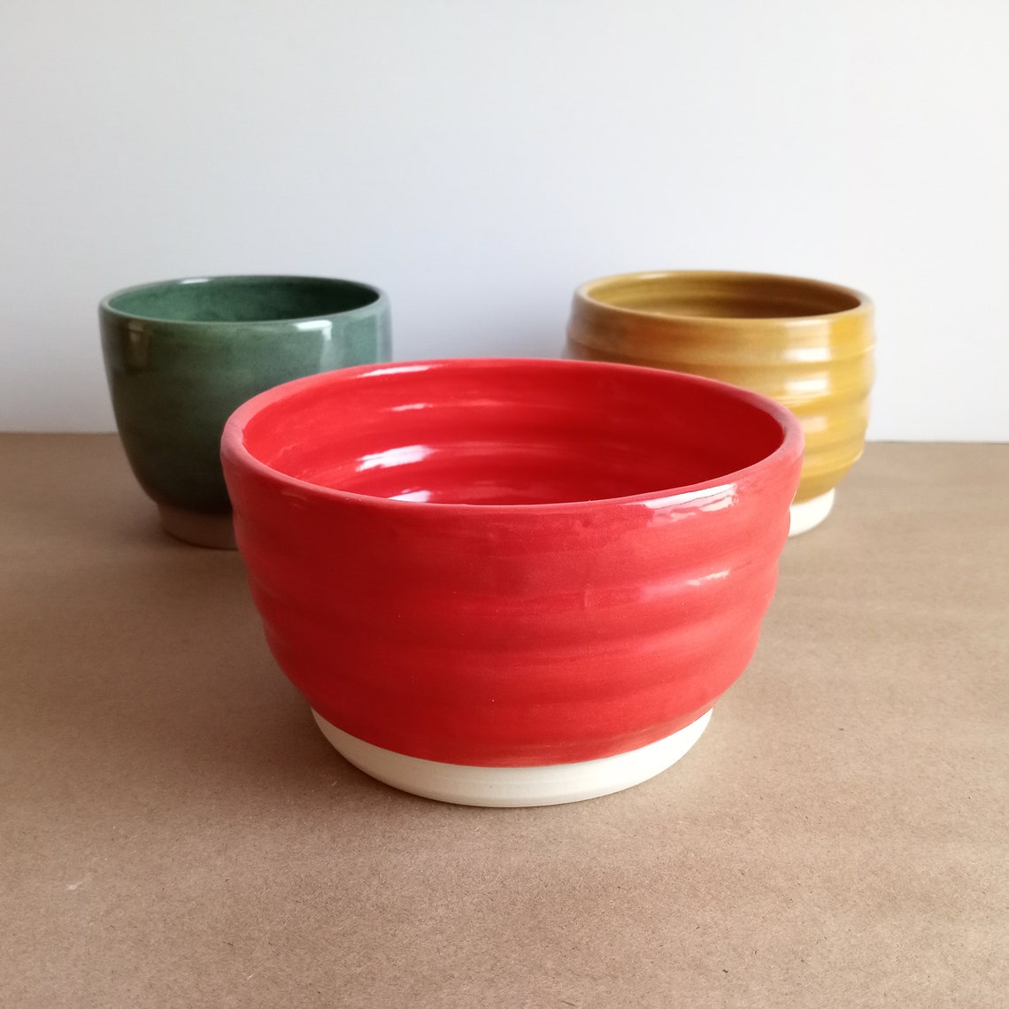 Bright Red Handmade Ceramic Planter Pot Medium large red | Etsy