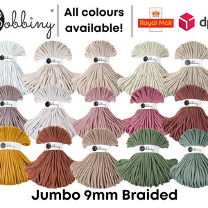 Bobbiny Jumbo 9mm Braided Cord for Macramé, Crochet, Weaving, Knitting ...