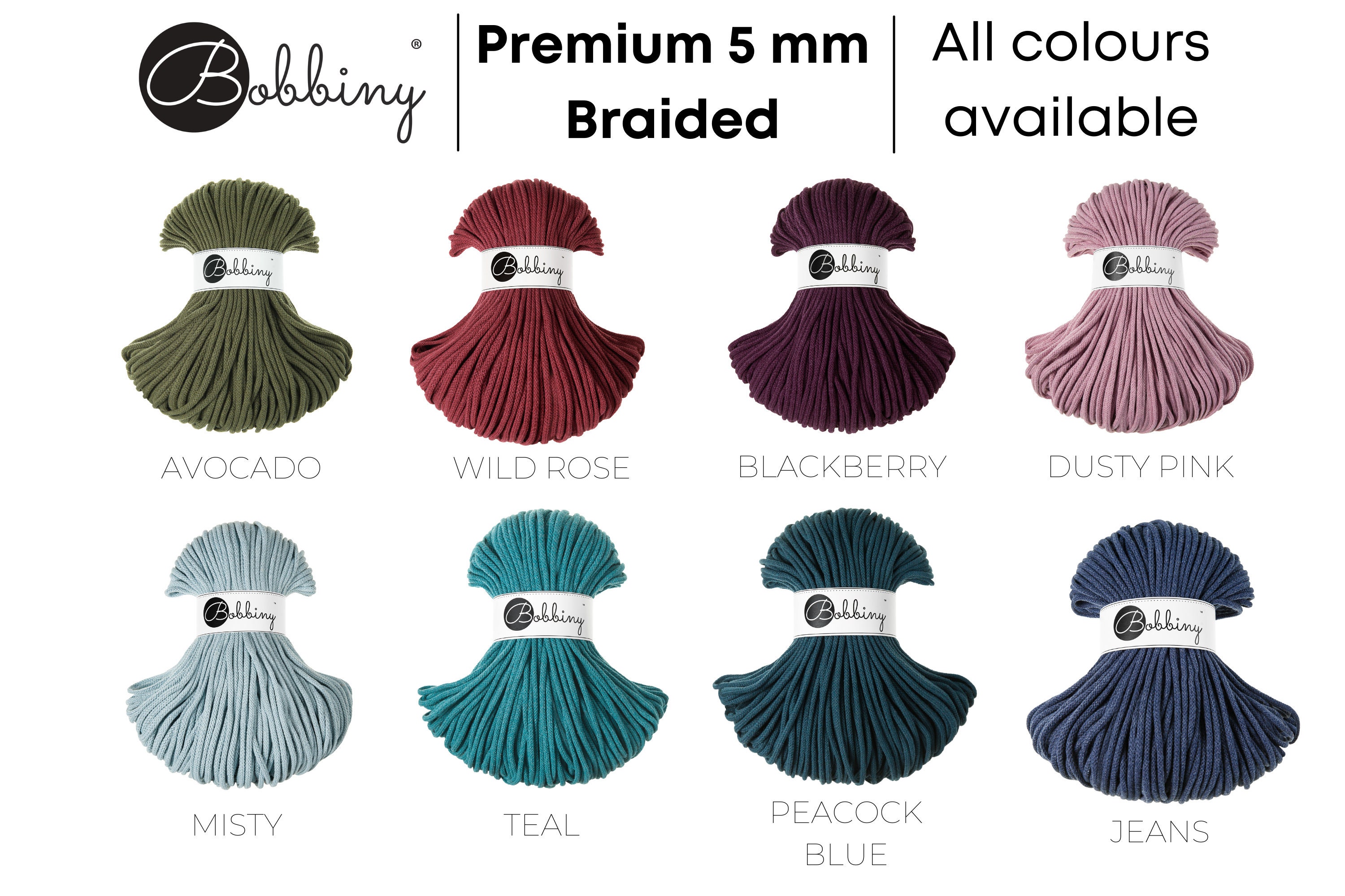 Bobbiny Premium 5mm Braided Cotton Natural Colour | Etsy UK