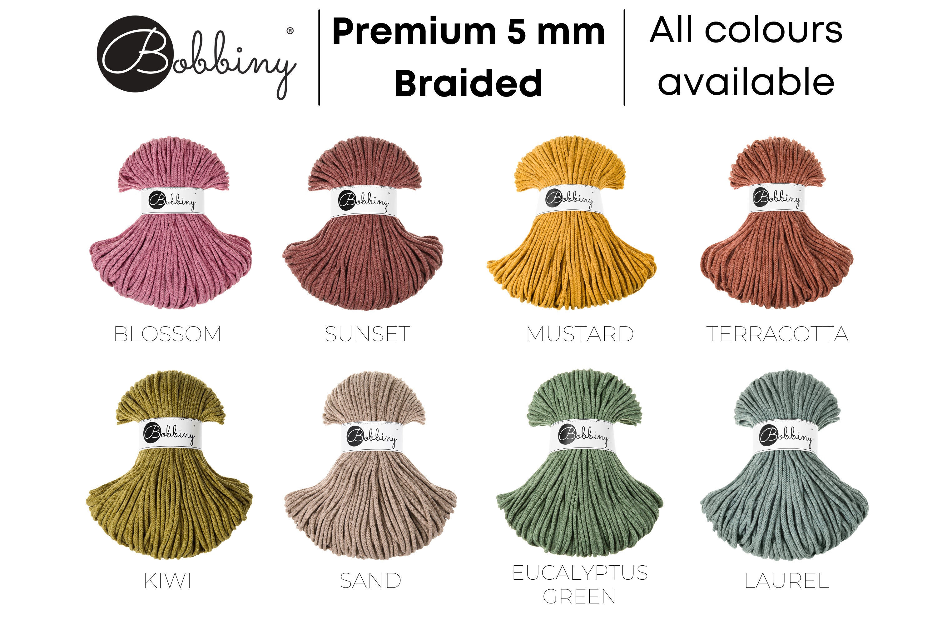 Bobbiny Premium 5mm Braided Cotton Natural Colour | Etsy UK