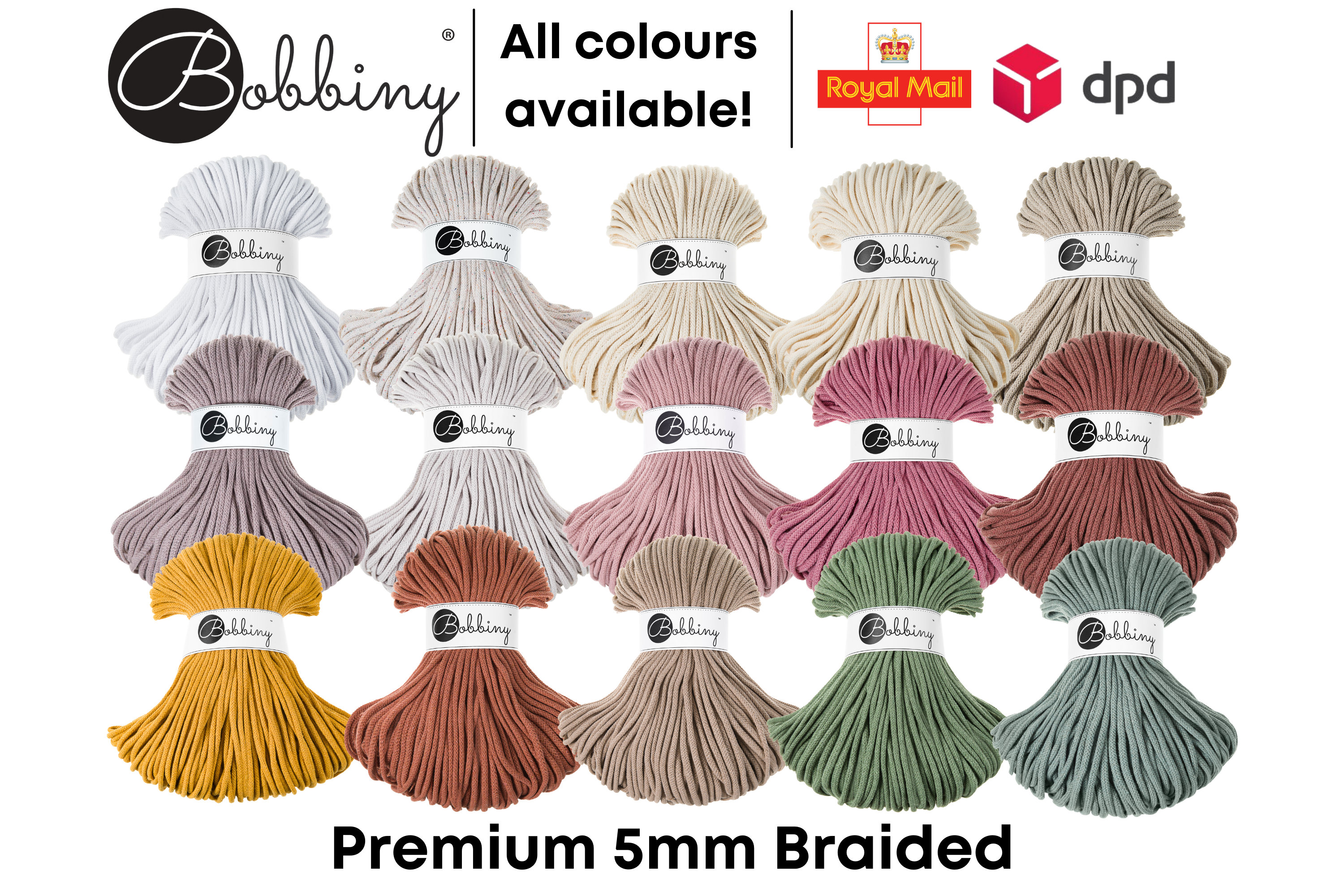 Bobbiny Premium 5mm Braided Cotton Natural Colour - Etsy UK