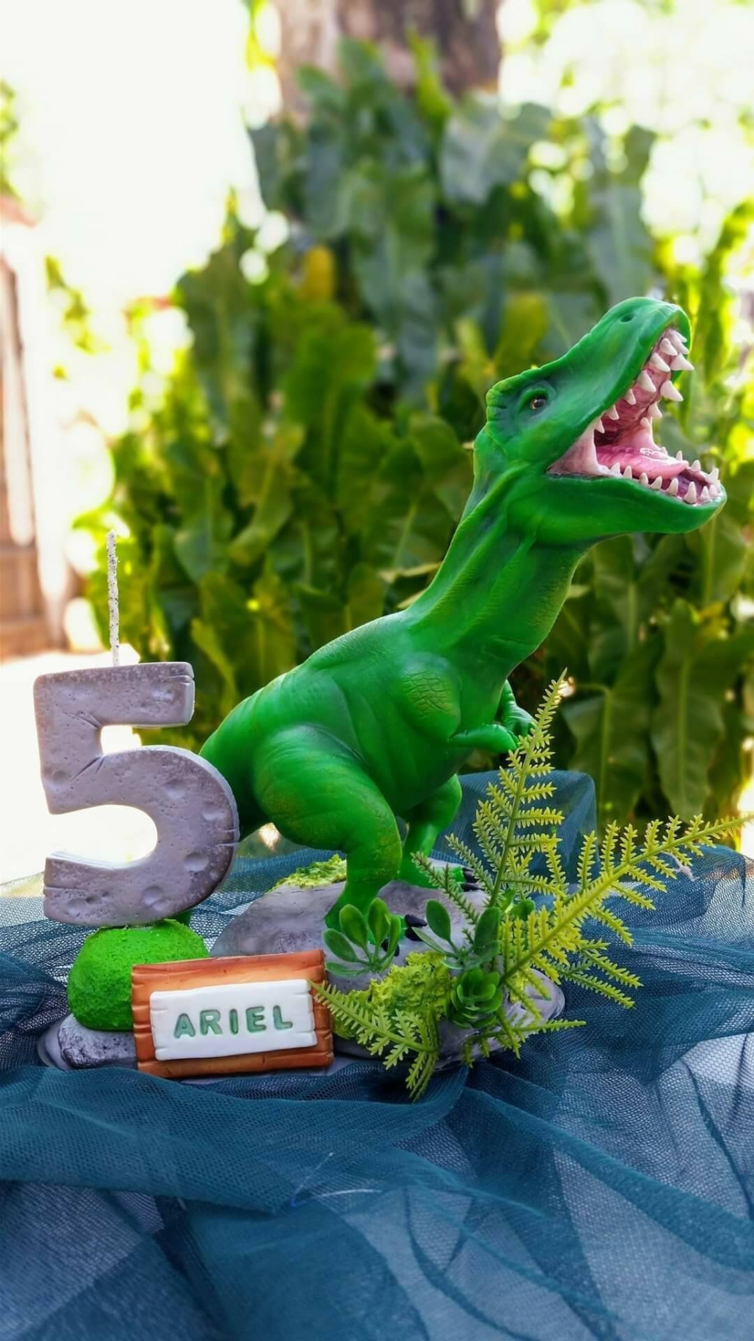 Topper De Cumpleaños De Dinosaurio Personalizado Topper Etsy