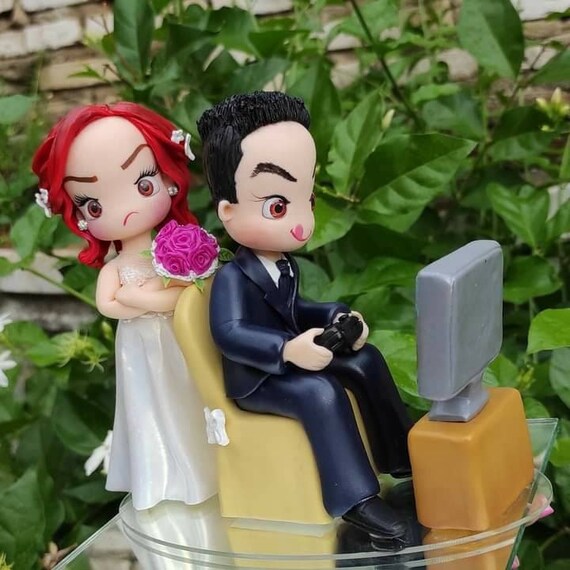 Video Game Wedding Cake Topper Gamer Wedding Cake Topper - Etsy