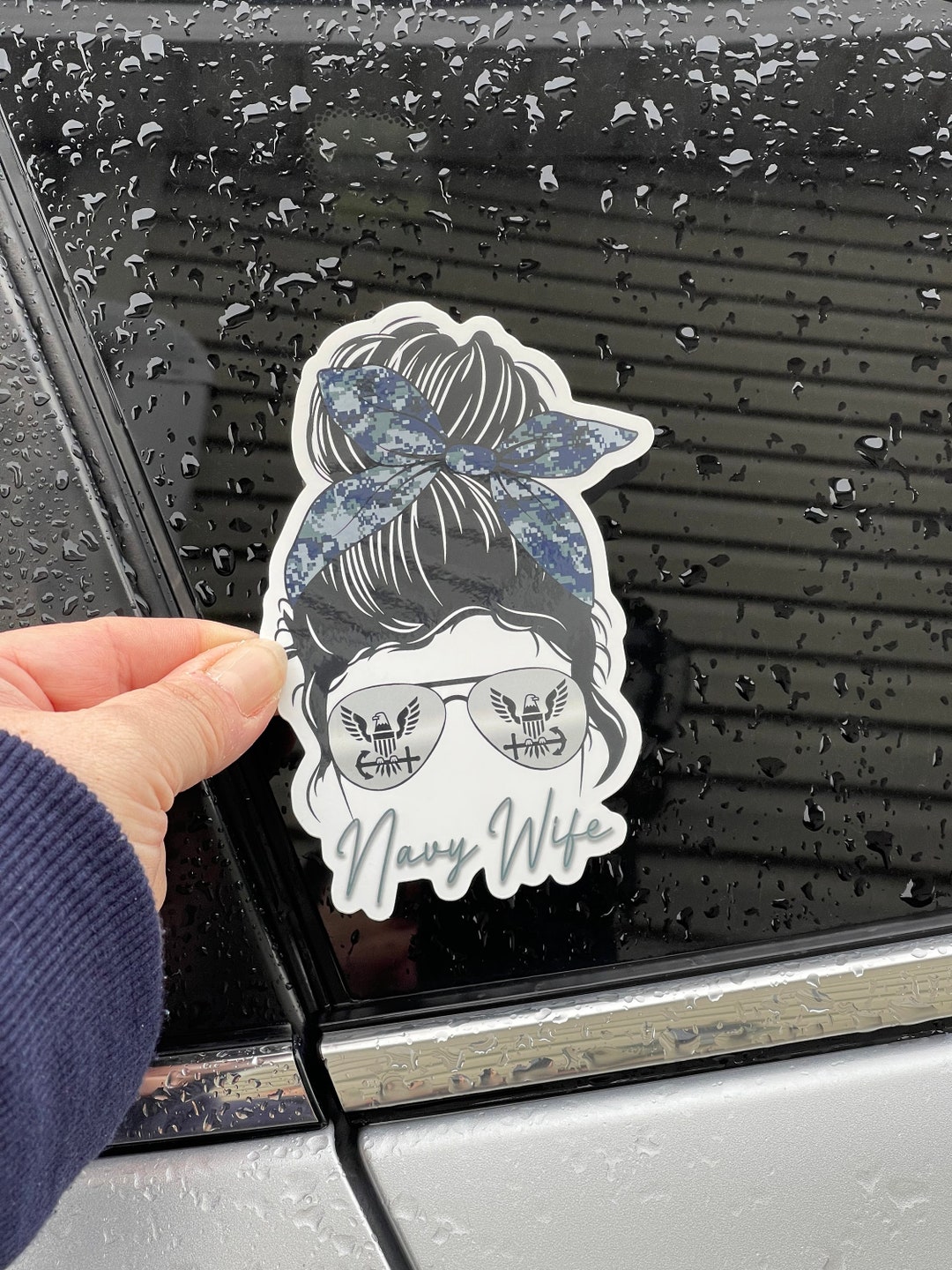 Military Wife, Large Messy Bun Vehicle Decal, Armed Services - Etsy