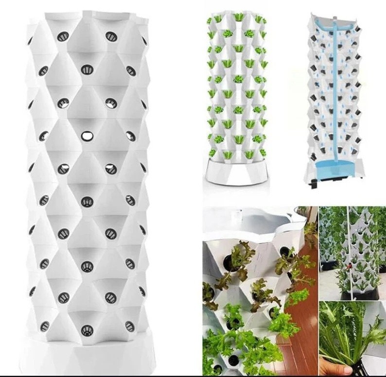 Hydroponics Tower Set 80 Pots Hydroponic Growing System Vertical Tower ...