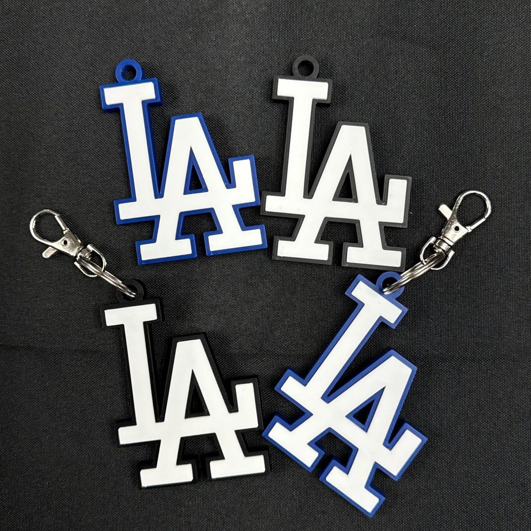 LA Keychain, 3D Printed, 3D Keychain, Baseball Lover, LA Baseball ...