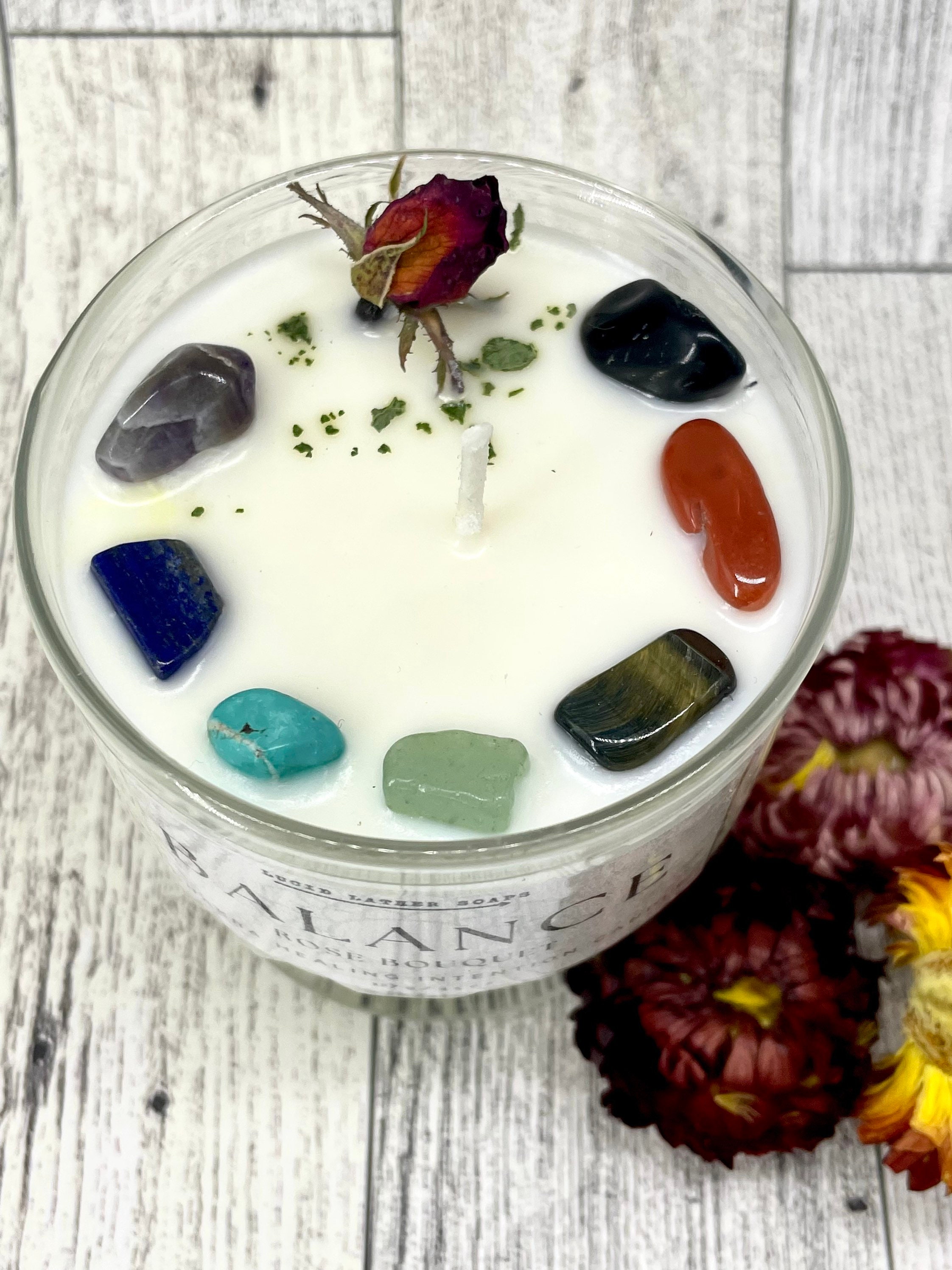 Chakra Crystal Candle, Crystal Set, Energy Healing, Alter Decor ...