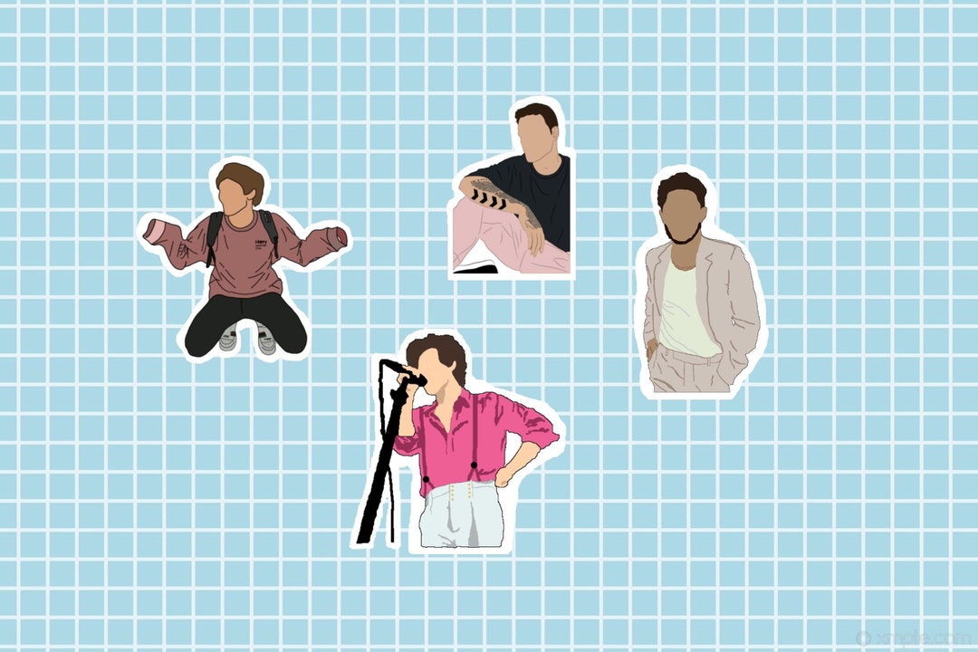 One Direction Stickers, in Pink, Handmande Stickers One Direction, - Etsy