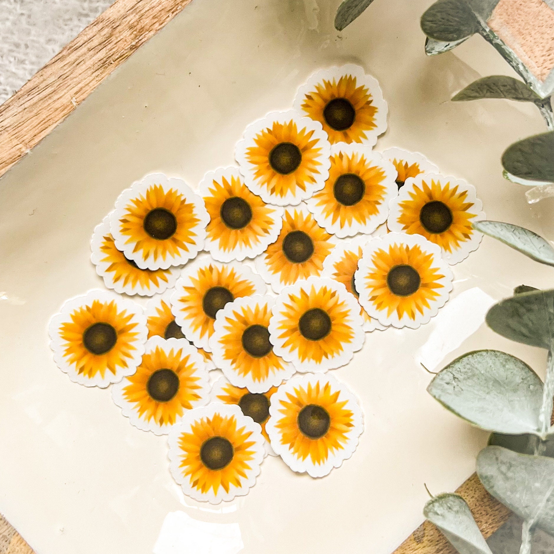 Clear Mini 1” Sunflower Sticker | Tiny Sticker | Filler Stickers ...