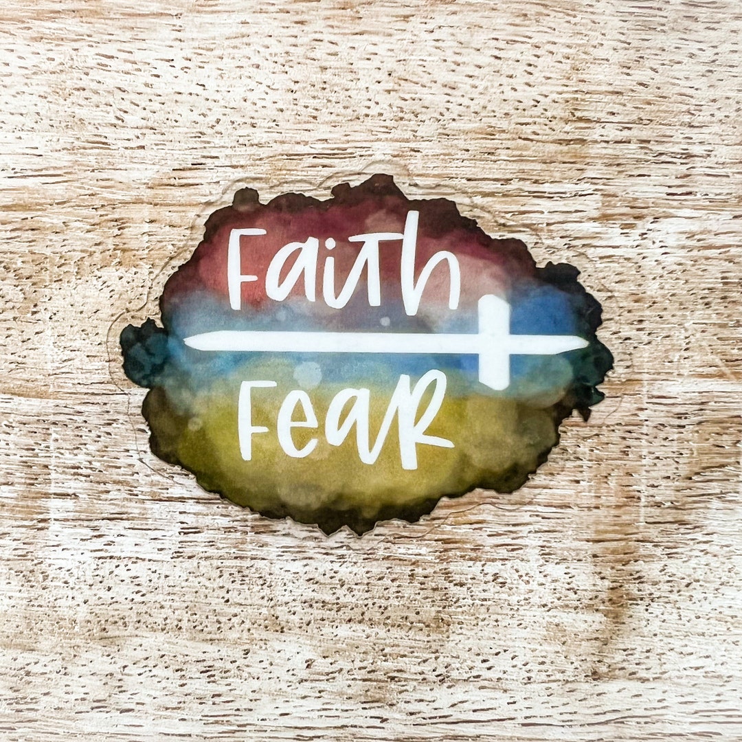 Faith Over Fear Clear Vinyl Sticker | Christian Sticker | Faith Sticker ...