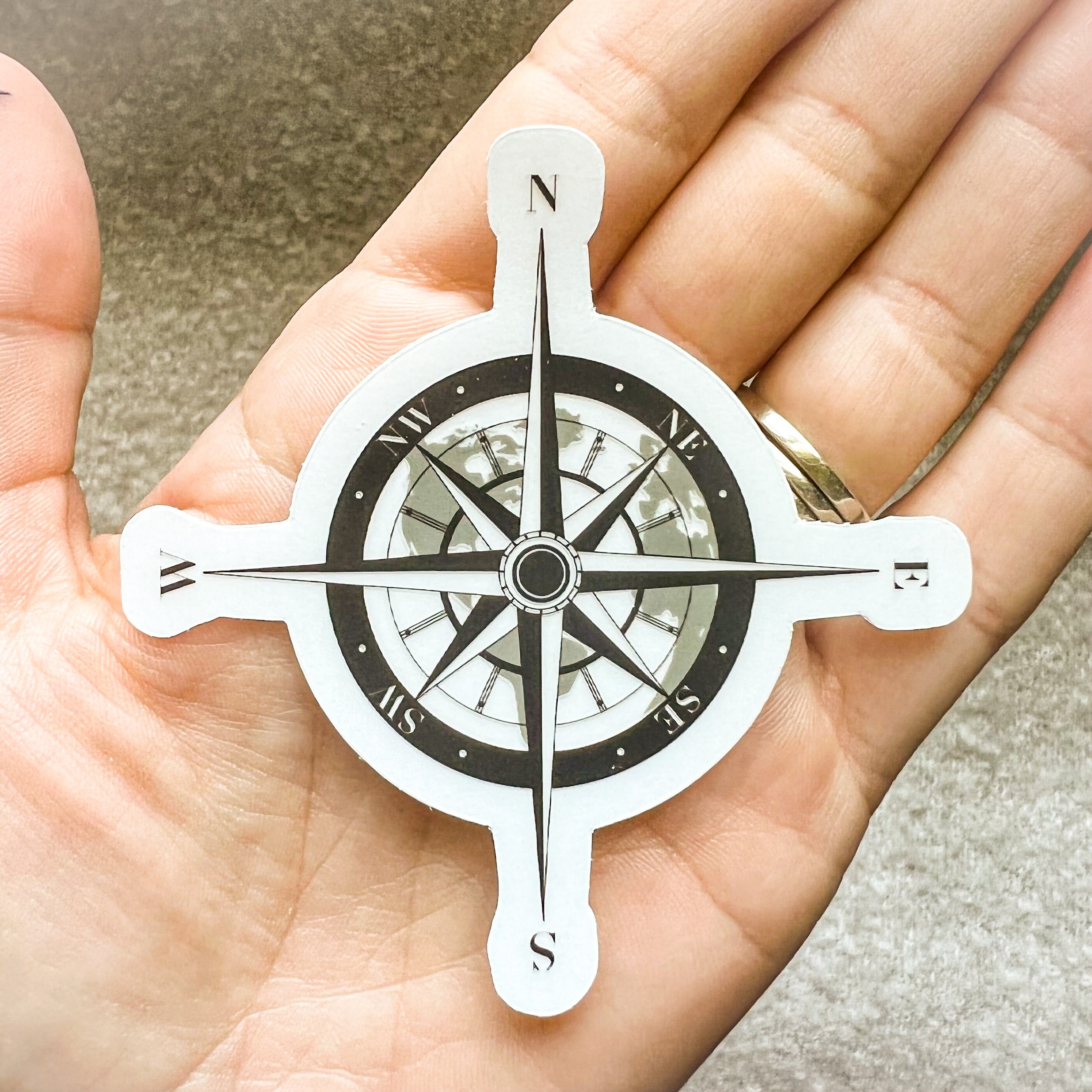 Clear Compass Vinyl Sticker Travel Sticker Waterproof - Etsy