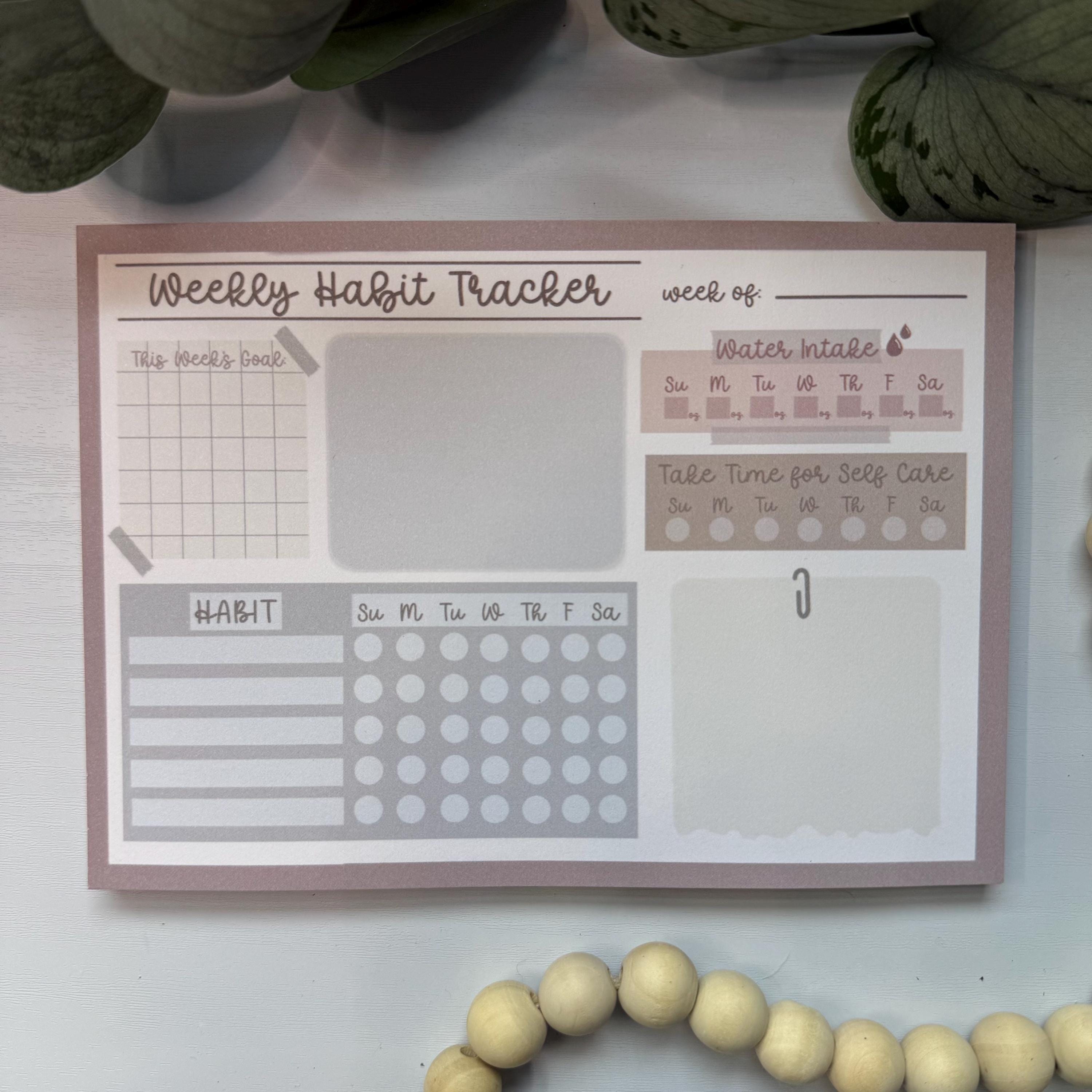 Weekly Habit Tracker Notepad | 5” X 7”| 50 Sheets Tear Away | Tracker ...