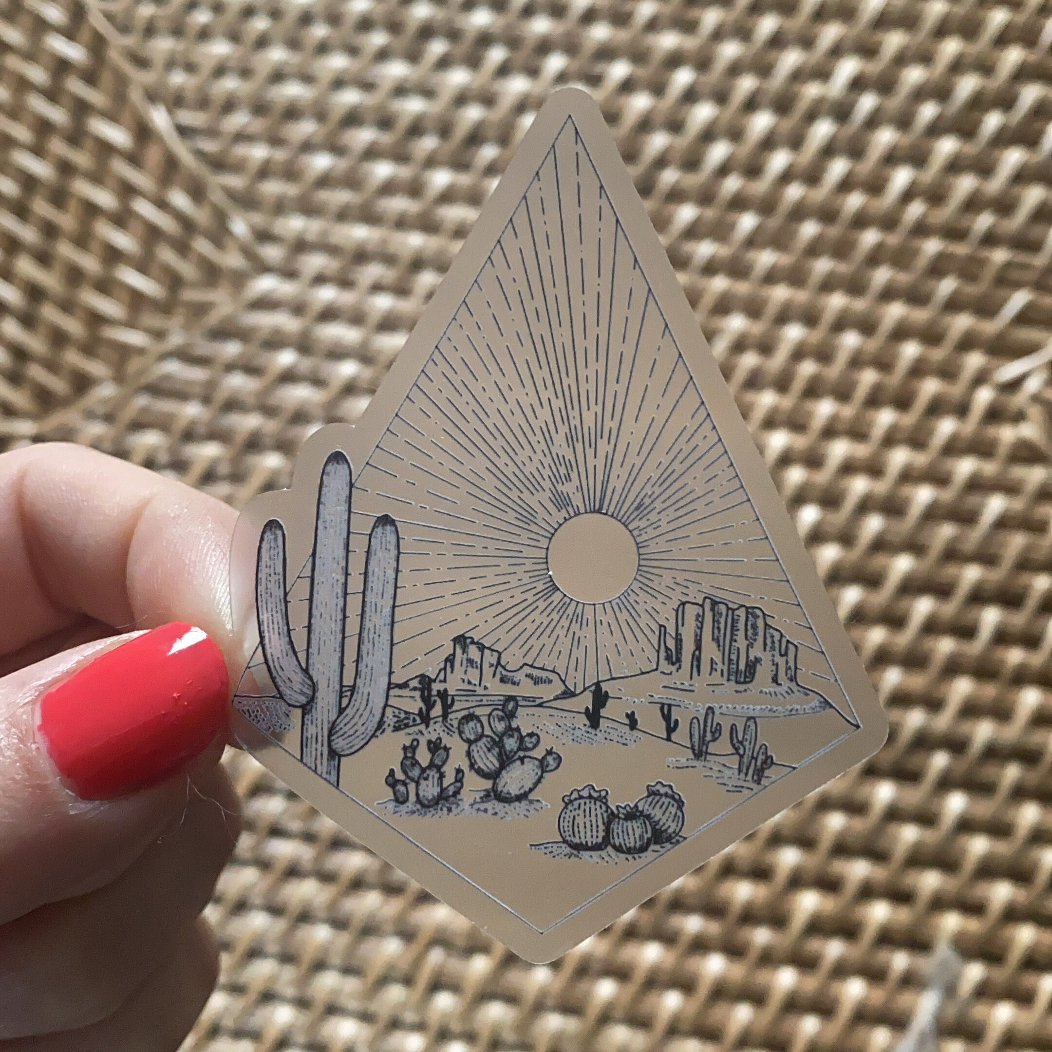 Clear Desert Vinyl Sticker Cactus Desert Landscape | Etsy