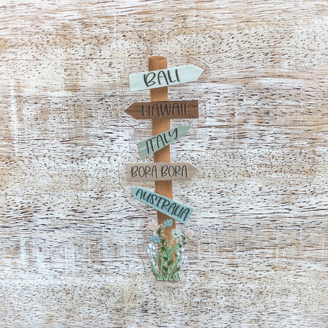 Travel Signs Clear Vinyl Sticker | Travel Lover | Traveler Sticker ...