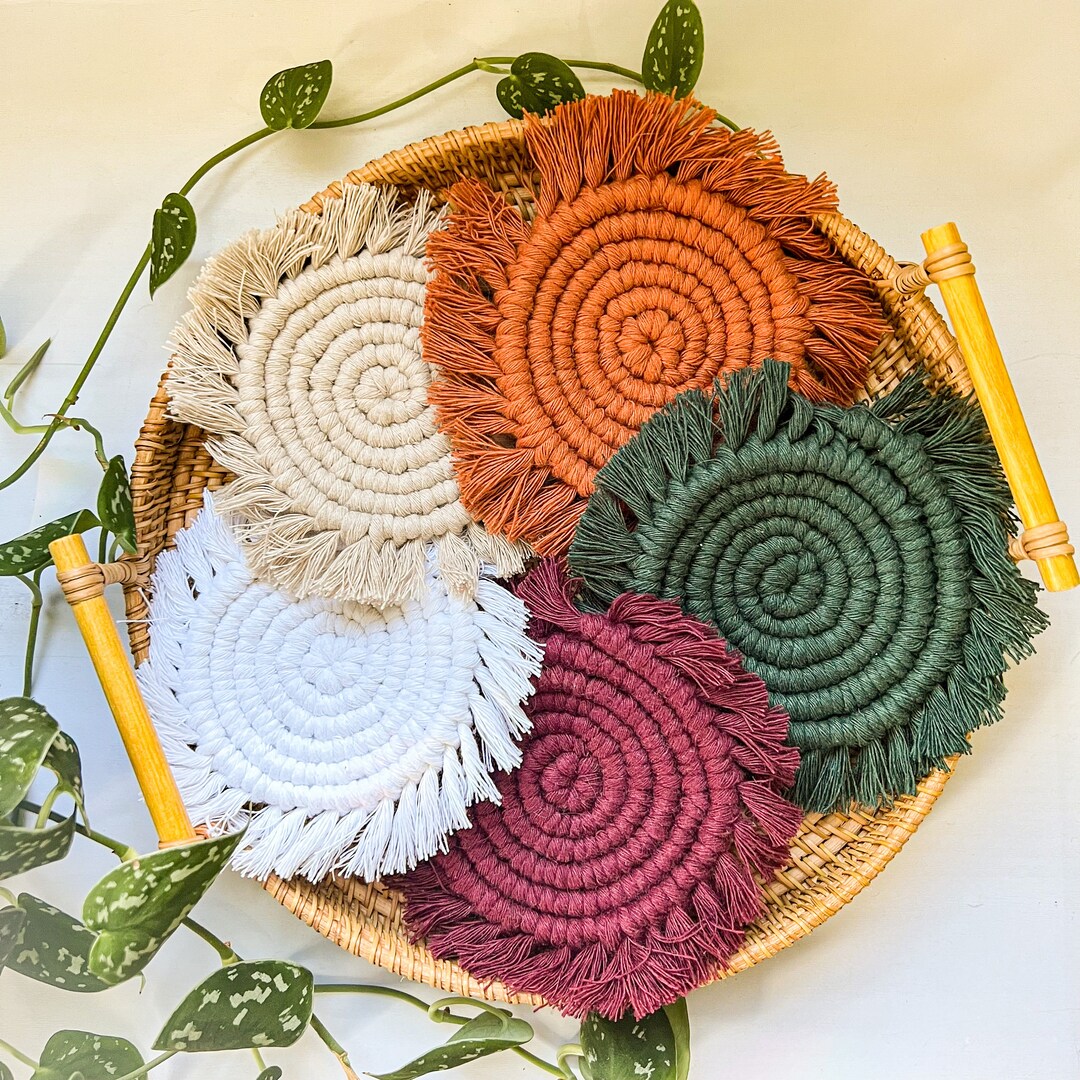 Macramé Mug Coaster | Macramé Cup Coaster | Boho Macrame Coasters ...