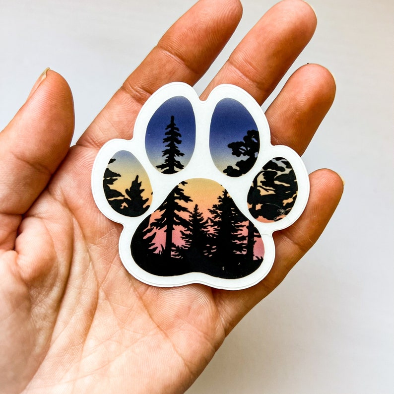 Sunset Paw Print Vinyl Sticker 2.5 Clear Sticker Animal - Etsy
