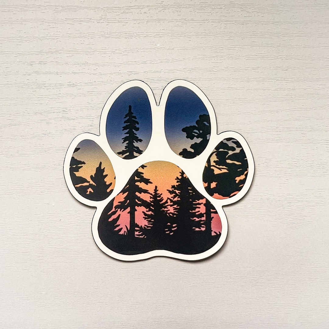 Sunset Paw Print Magnet 3 Magnet Full-back Magnet Cat - Etsy