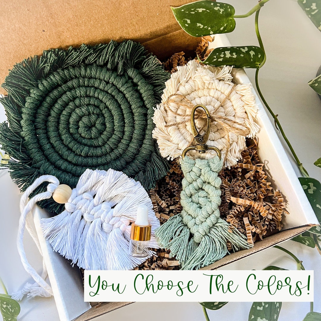 CUSTOM Macramé Gift Box | Macramé Gift Set | Boho Gift Set | Macramé ...