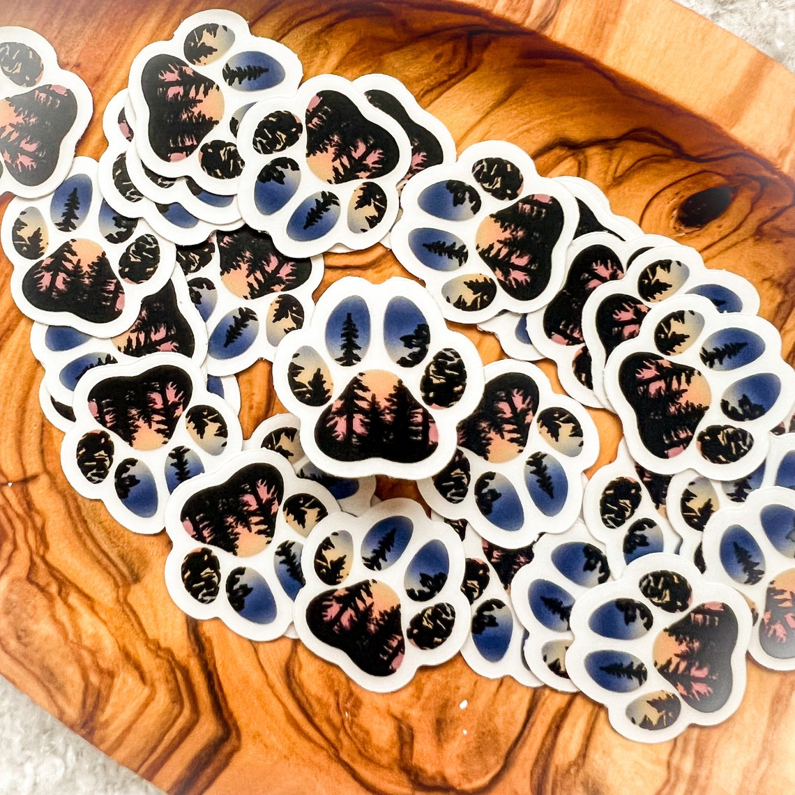 Mini 1 Sunset Paw Print Vinyl Sticker Clear Sticker - Etsy