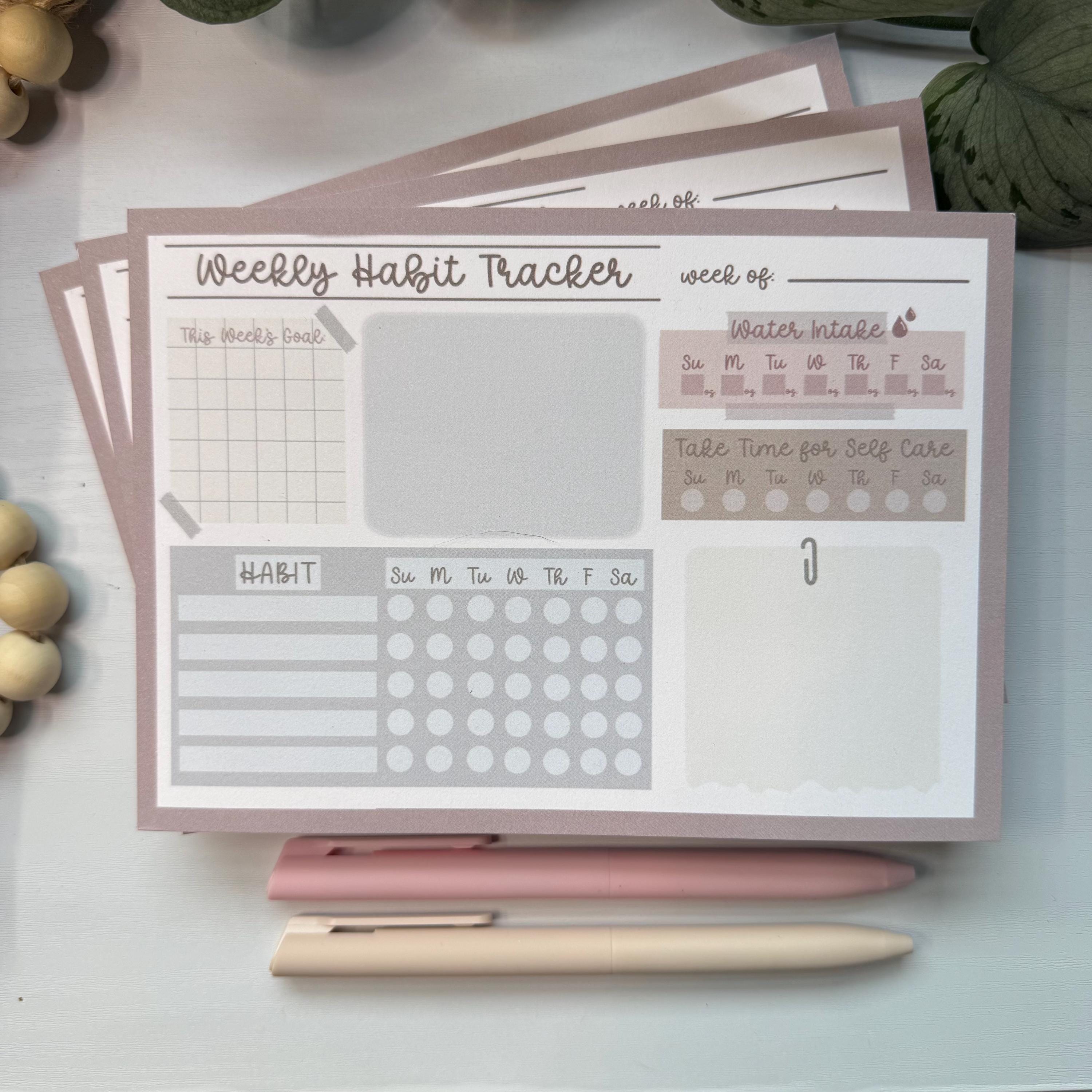 Weekly Habit Tracker Notepad | 5” X 7”| 50 Sheets Tear Away | Tracker ...