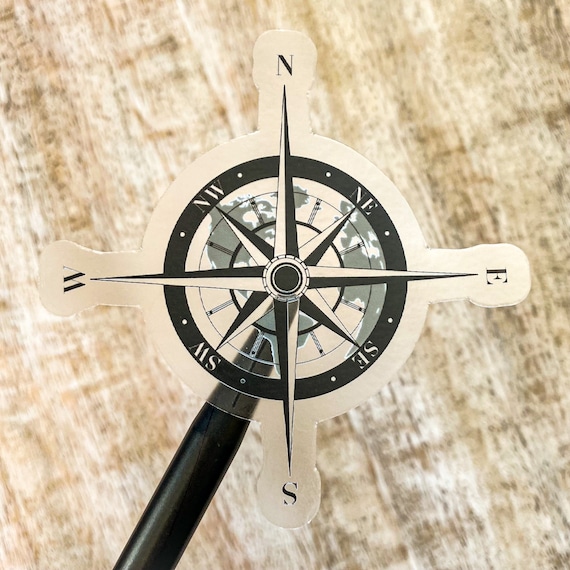 Clear Compass Vinyl Sticker Travel Sticker Waterproof - Etsy