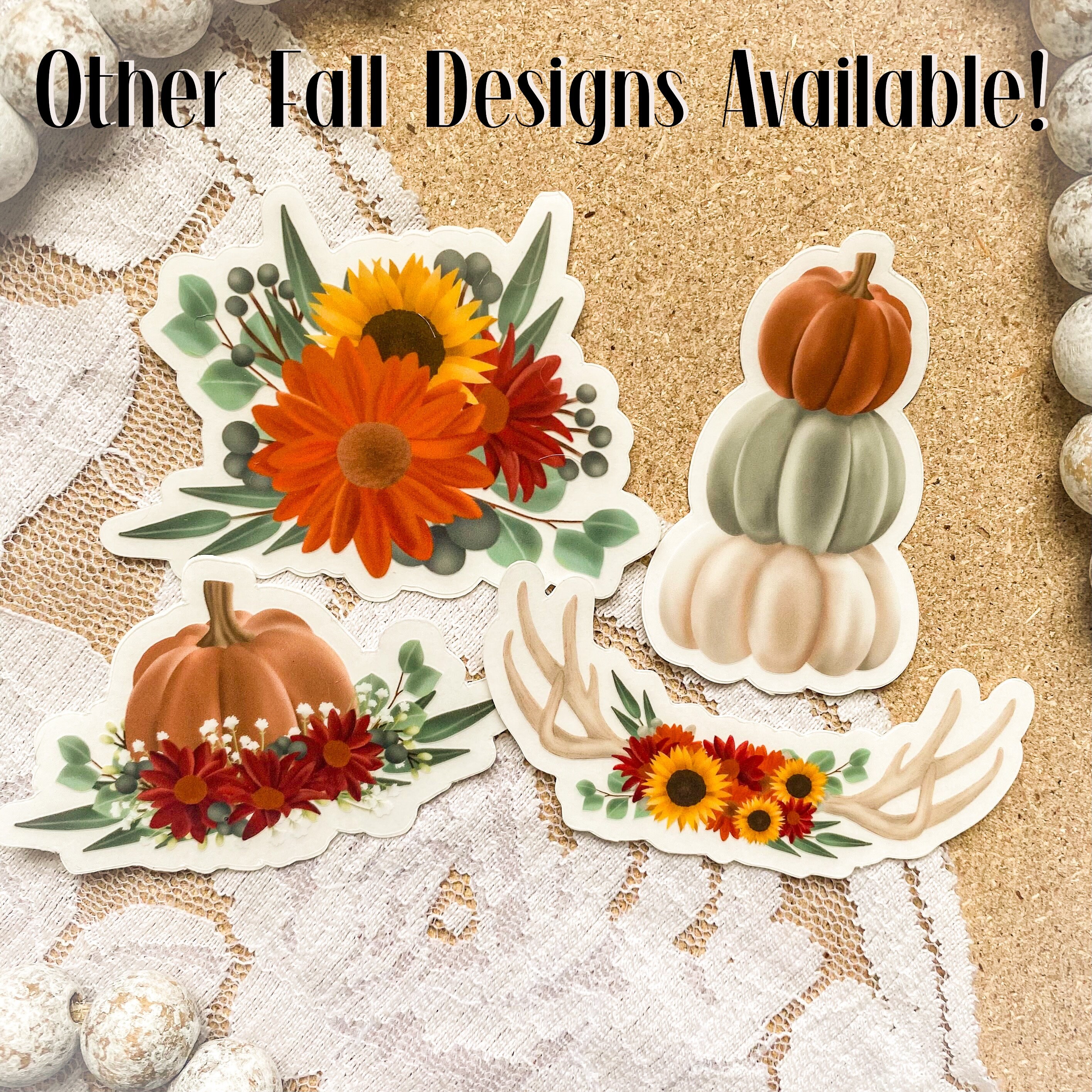 Fall Stacked Pumpkin Clear Vinyl Sticker | Autumn | Waterproof ...