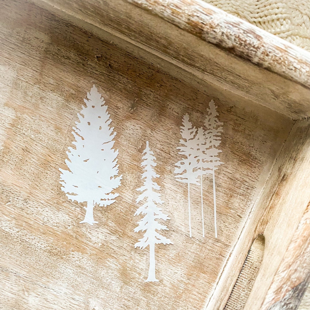 Black & White Tree Silhouette Stickers | Clear Vinyl Stickers | Nature ...