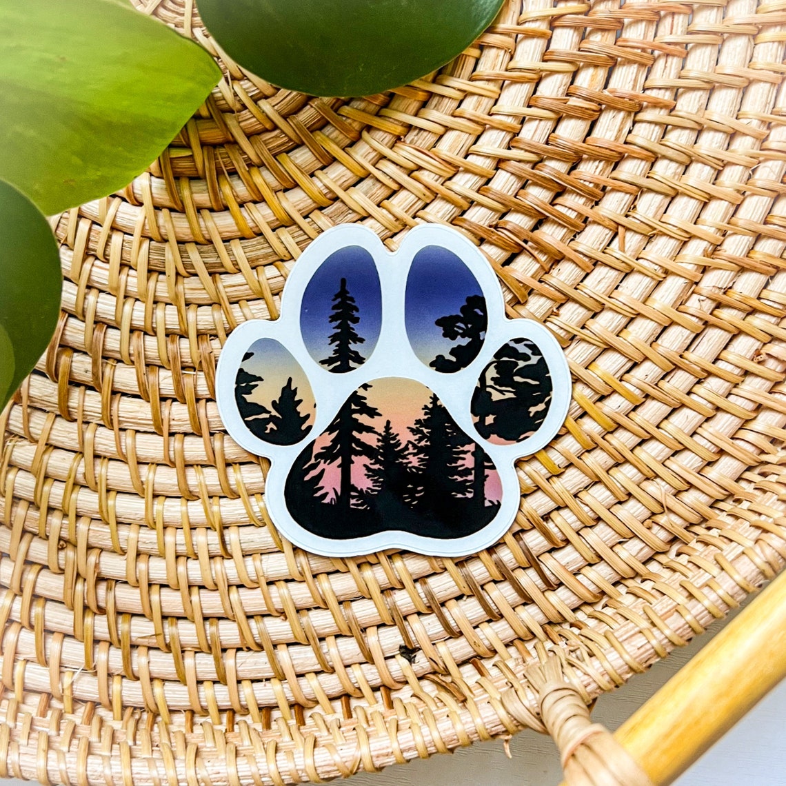 Sunset Paw Print Vinyl Sticker 2.5 Clear Sticker Animal - Etsy