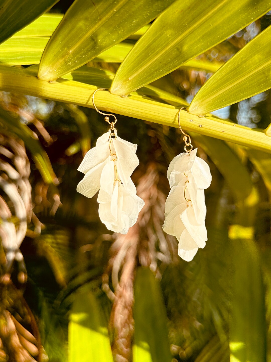 White Handmade Fish Scale Drop Earrings - Etsy