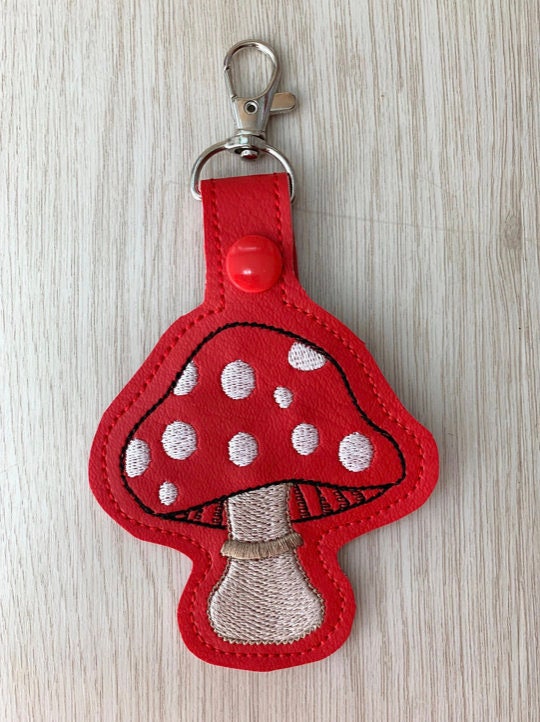 Toadstool Key Fob and Snap Tab - Etsy