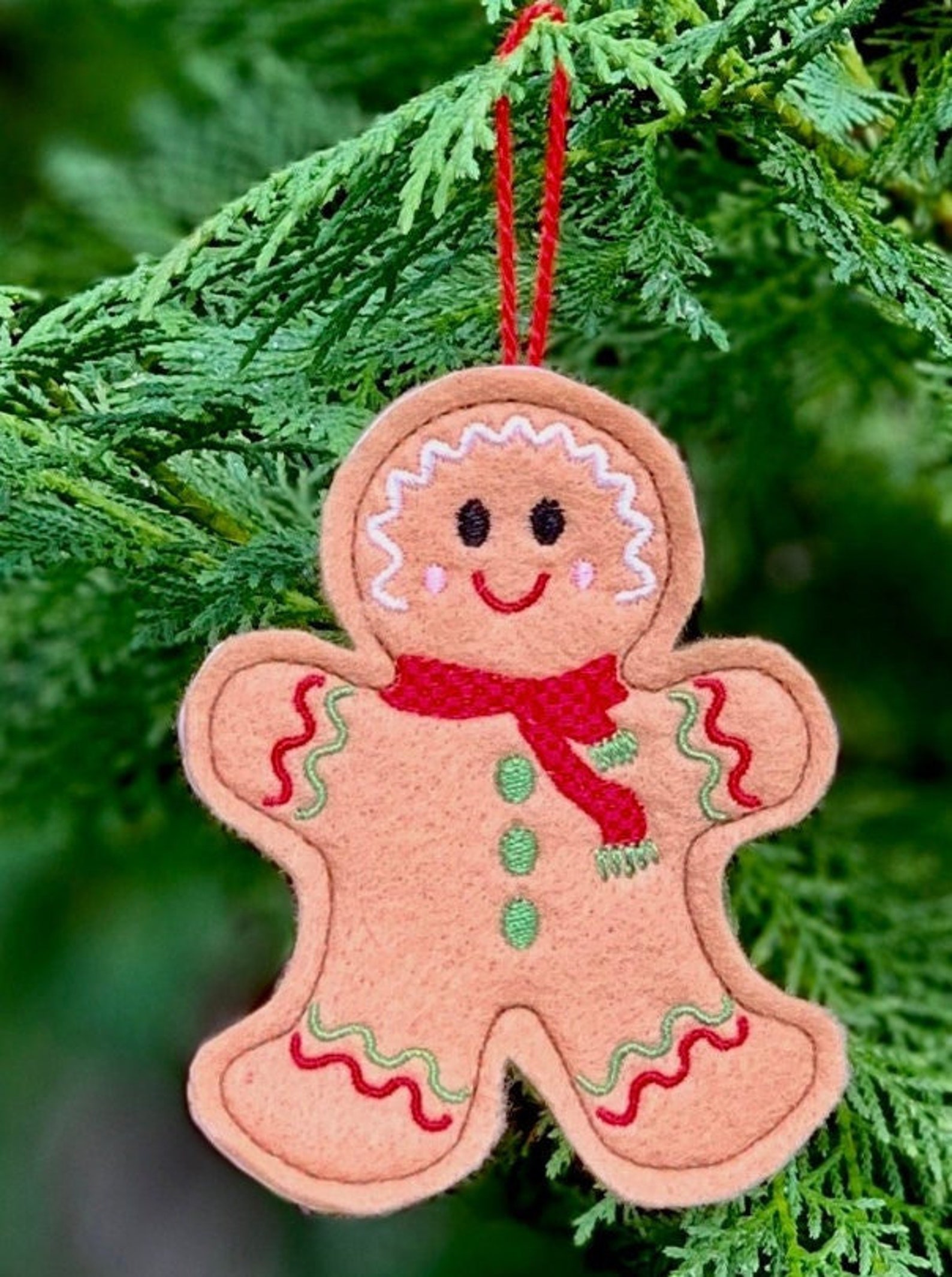 Gingerbread Man With Scarf Ornament - Etsy